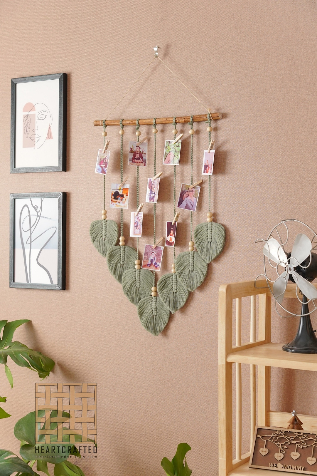 Photo Display, Macrame Photo Holder, Twine Photo Hanger, Unique Wall ...