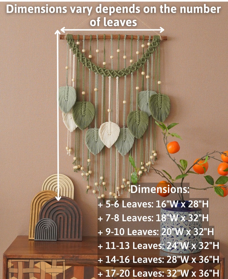 Macrame Leaves Decor Tropical Leaves New Home Gift Baby - Etsy