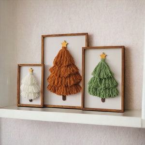 Framed Tassel Christmas Tree, Framed Yarn Tree, Tassel Tree Sign ...