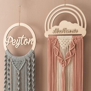 Macrame Name Sign, Custom Dream Catcher, Baby Room Decor, Personalized ...