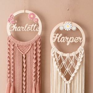 Macrame Baby Name Sign, Newborn Baby Gift, Modern Farmhouse, Macrame ...