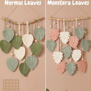 Earthy Tone Leaves Macrame Wall Hanging Macrame Leaf Wall - Etsy