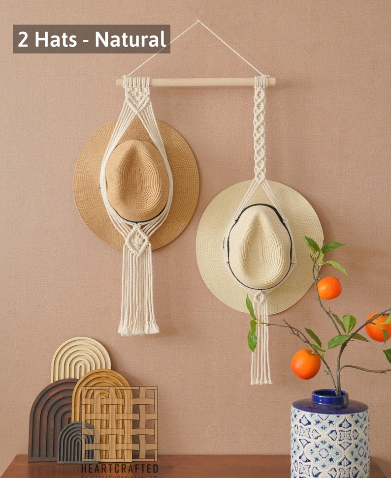 Macrame Hat Holder Wall Hanger for Hat Macrame Storage Boho - Etsy