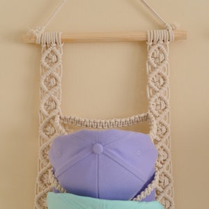 Macrame Cap Rack, Bohemian Decor, Cap Lover Gift, Wall Hanging Rack ...