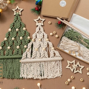 DIY KIT Macrame Christmas Tree Decoration, Beginner Craft KIT, Holiday ...