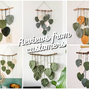 Earthy Tone Leaves Macrame Wall Hanging Macrame Leaf Wall - Etsy