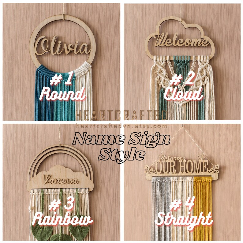 Macrame Boho Name Sign for Nursery Girl Baby Room Decor - Etsy