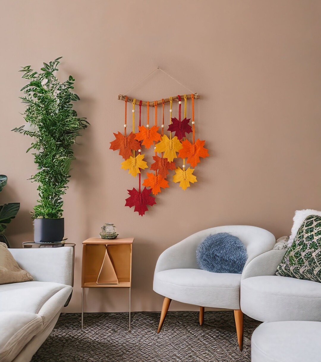 Macrame Leaf Art, Autumn Decor, Fall Leaf, Modern Wall Tapestry ...