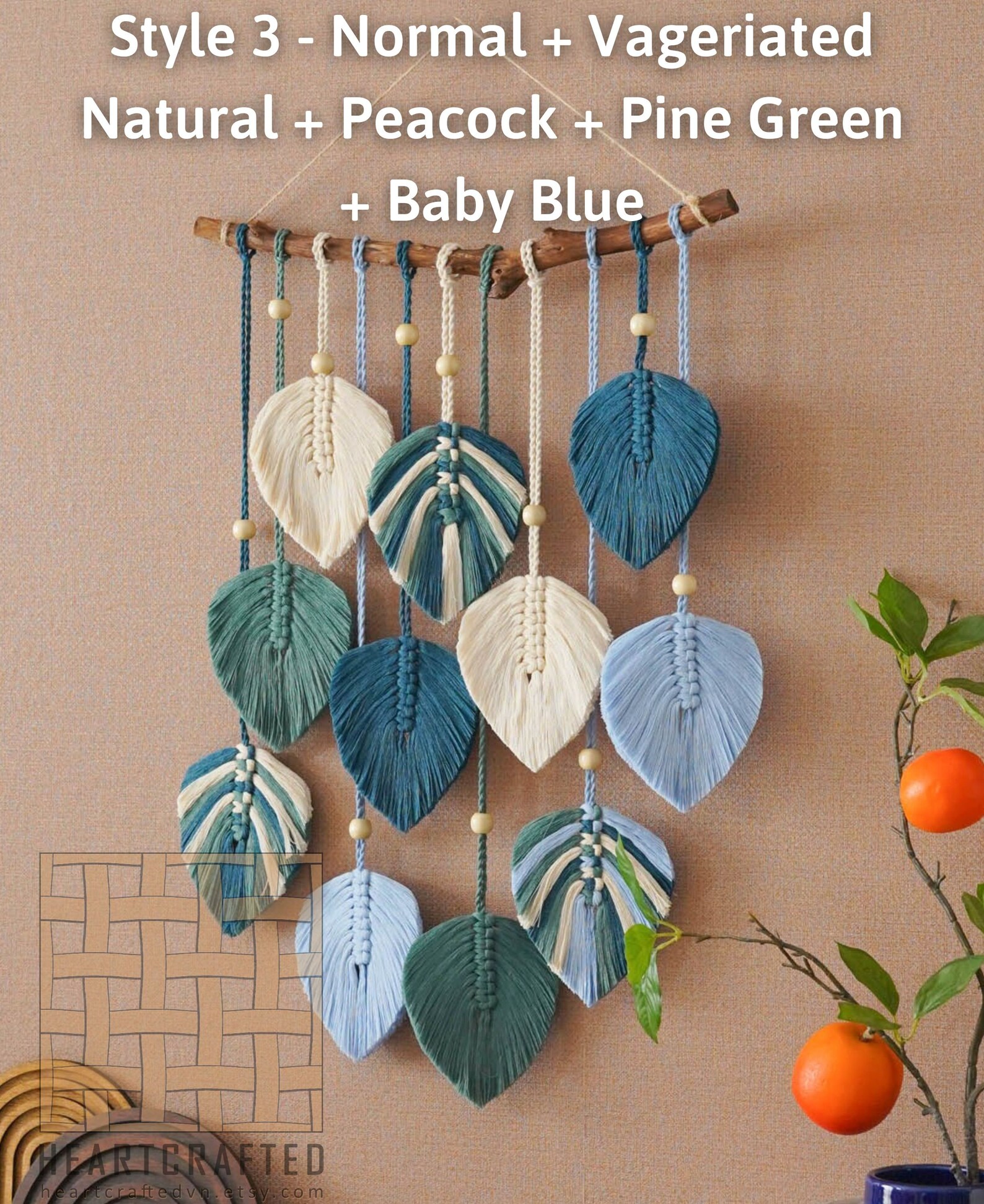 Earthy Tone Leaves Macrame Wall Hanging Macrame Leaf Wall - Etsy