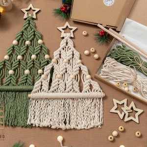DIY KIT Macrame Christmas Tree Decoration, Beginner Craft KIT, Holiday ...