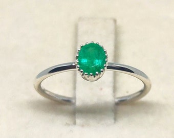 Simple Emerald Ring | Etsy