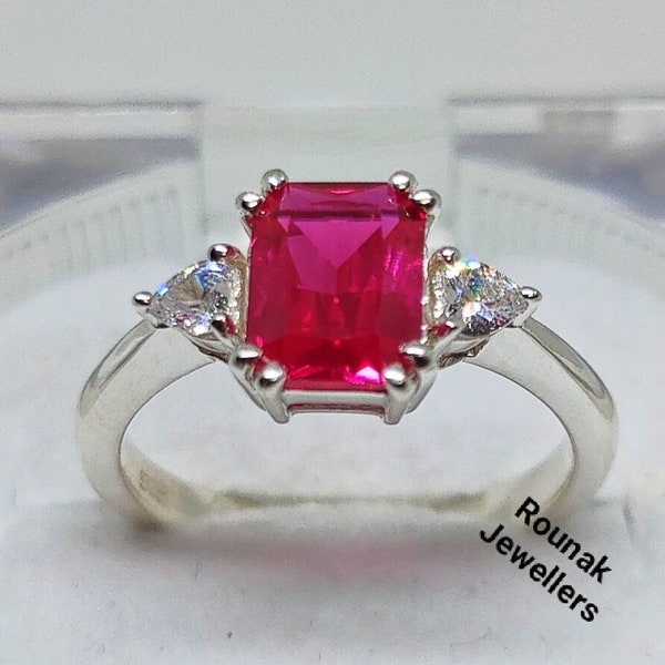 Lab Grown Ruby Ring - Etsy