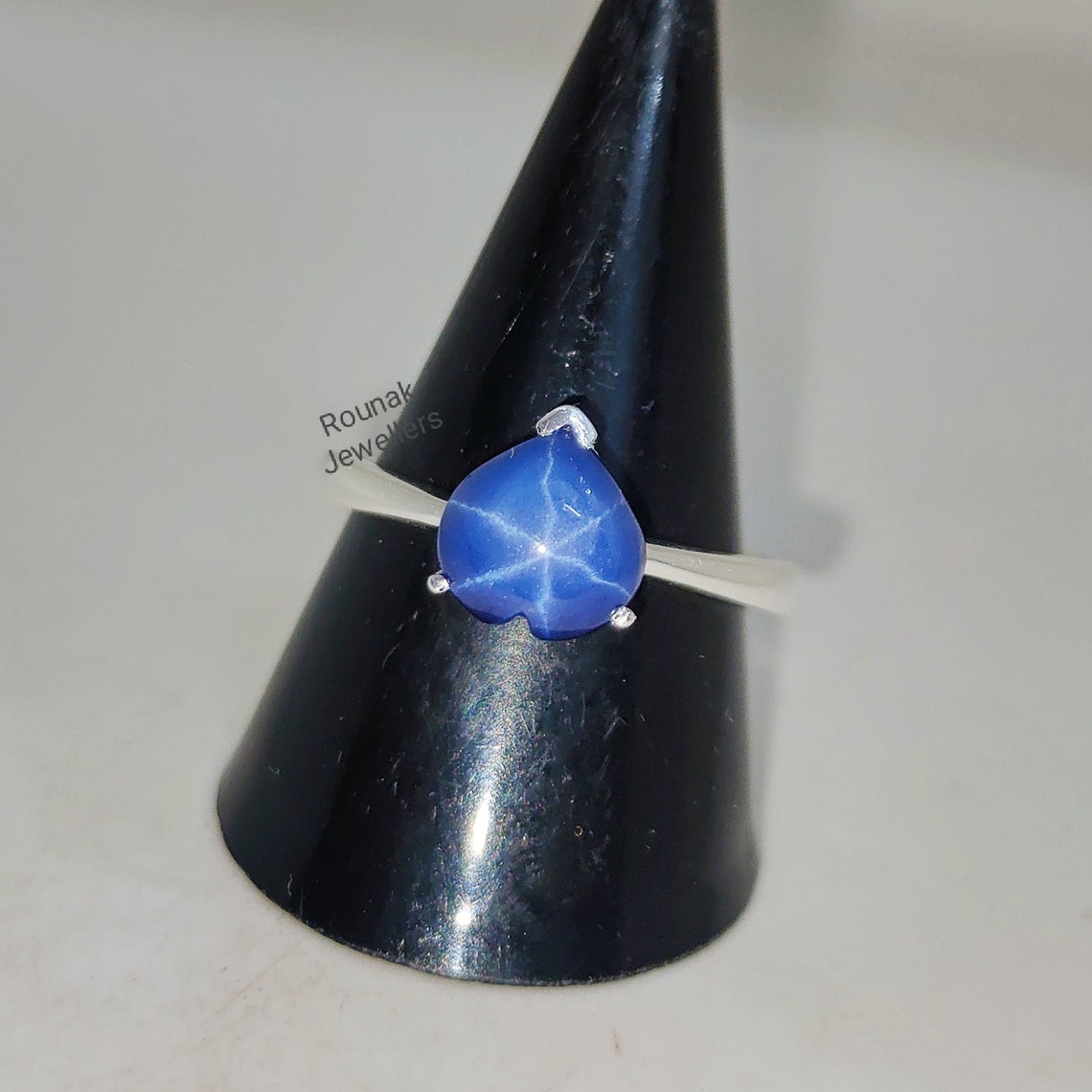 Heart Cut Star Blue Sapphire Ring Minimalist Ring 925 - Etsy