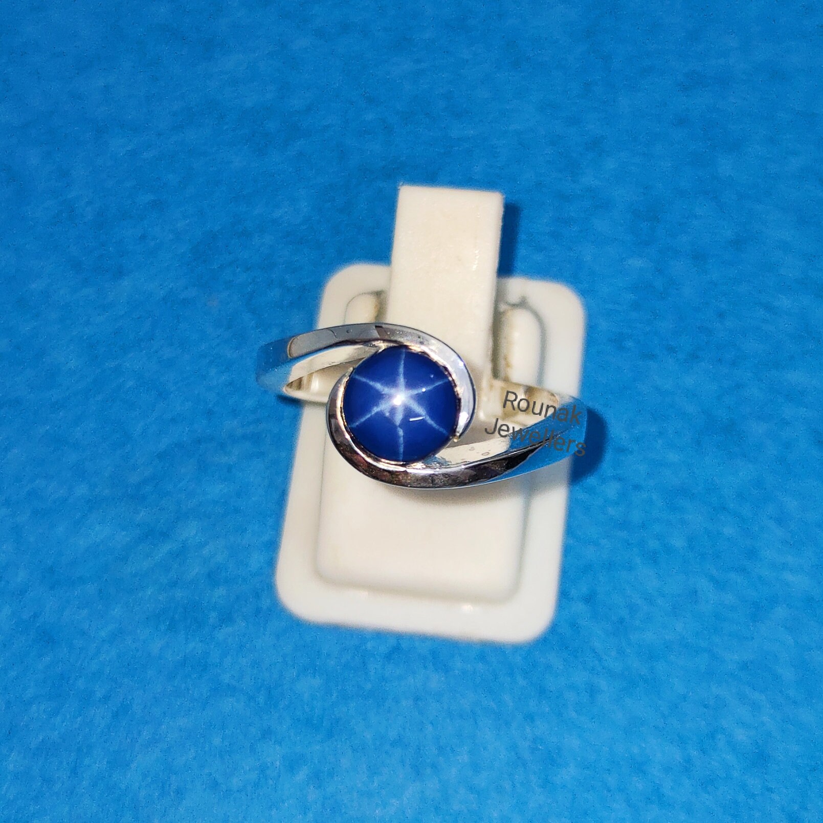 Blue Star Sapphire Ring Blue Star Promise Ring 925 Sterling - Etsy