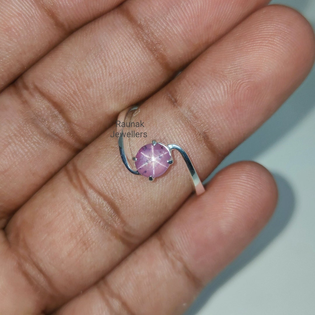 Genuine White Star Sapphire Ring, Minimalist Jewelry, 925 Sterling ...