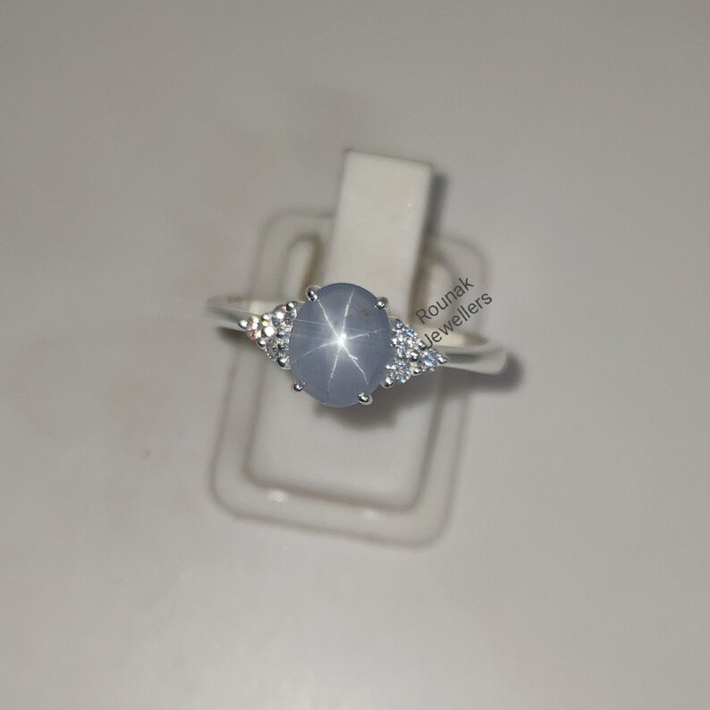White Star Sapphire Ring Engagement Ring 925 Sterling - Etsy