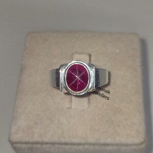 Rare Found Star Ruby Ring, Stackable Ring, 925 Sterling Silver, Certified Star Ruby Gemstone ...