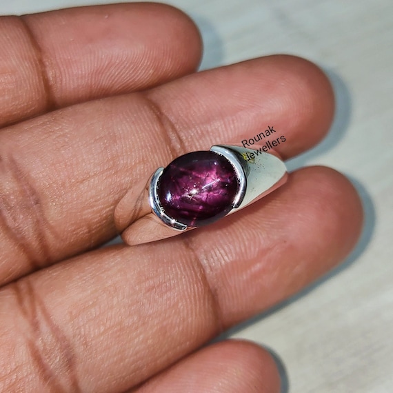 Natural Star Ruby Ring Statement Ring 925 Sterling Silver | Etsy