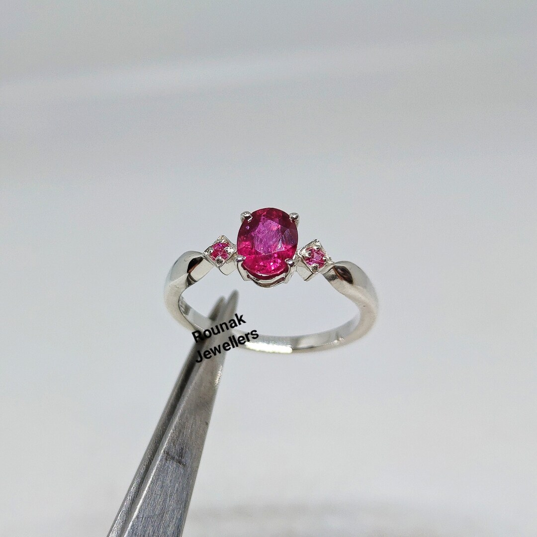 Natural Ruby Ring, Stacking Ring, Dainty Ruby Ring,925 Sterling Silver, July Birthstone Ring ...