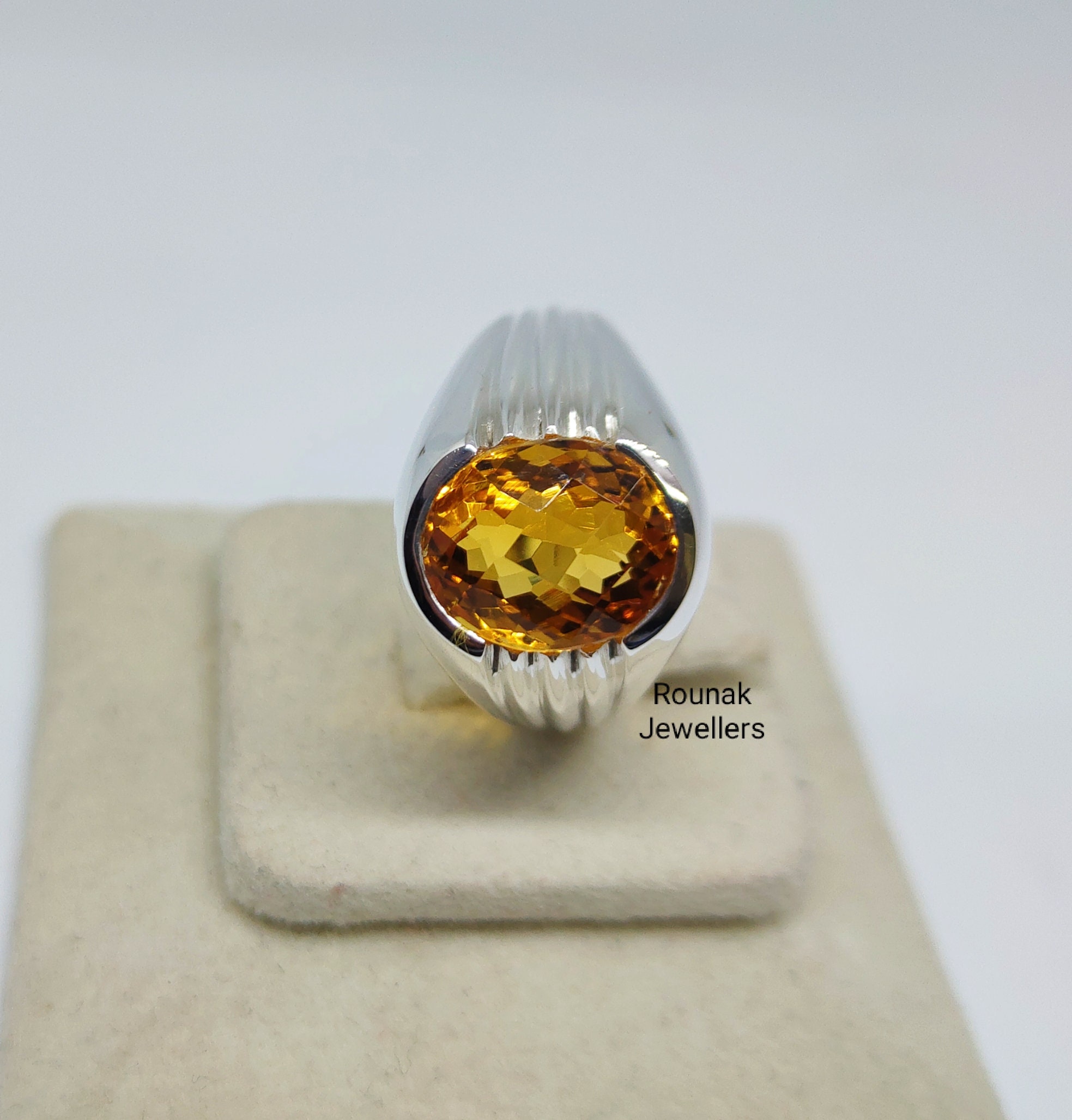 Natural Citrine Ring Men Citrine Silver Ring Citrine Stone - Etsy