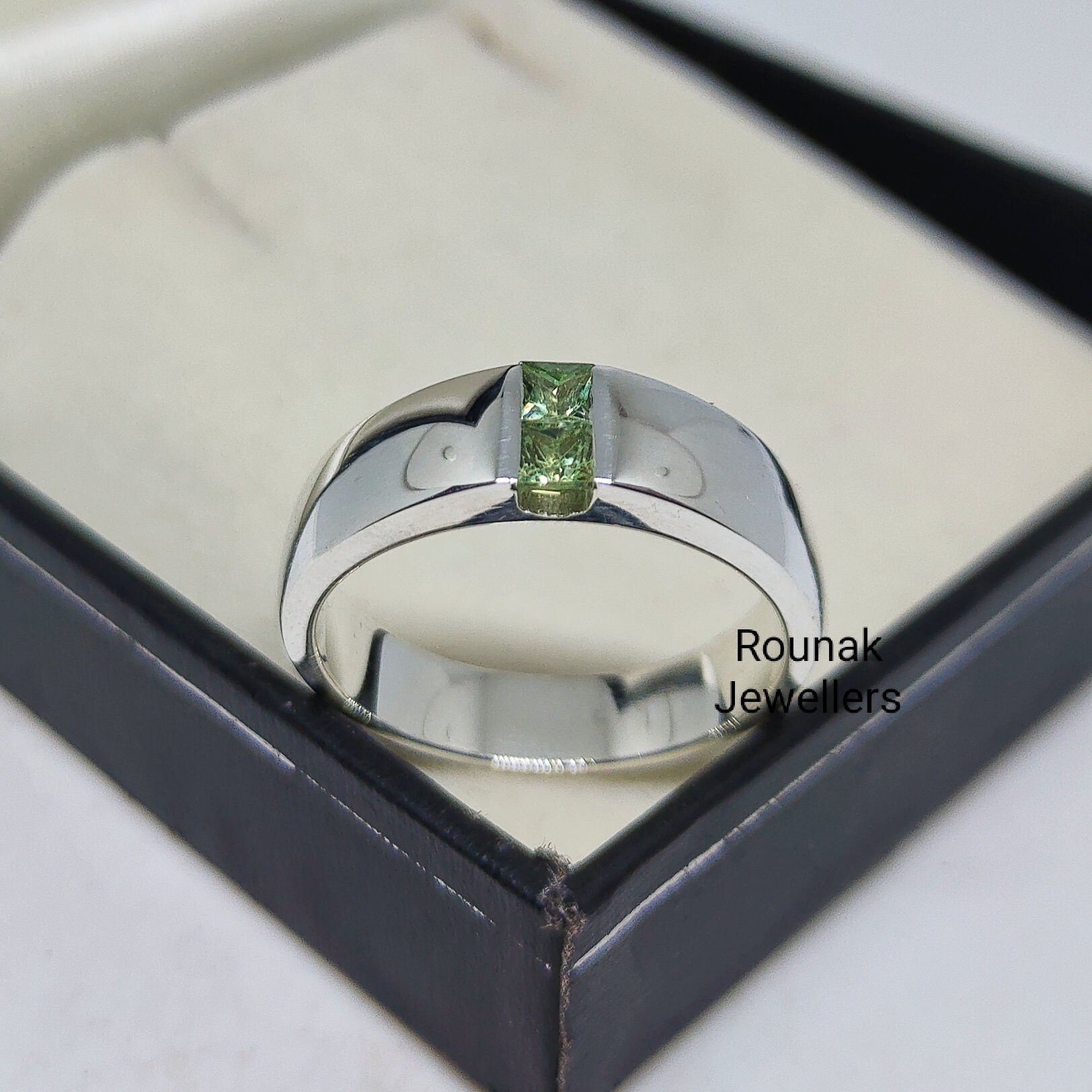 Natural Green Sapphire Ring Minimalist Ring 925 Silver Ring | Etsy