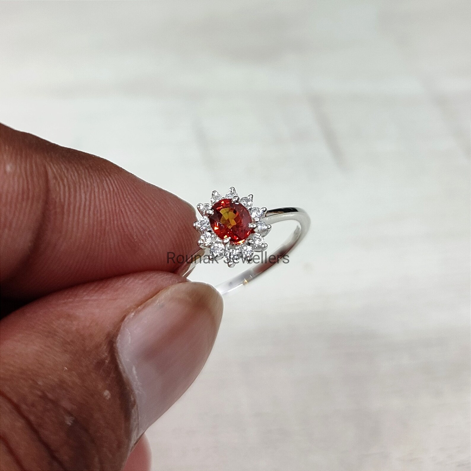 Vintage Orange Sapphire Ring Stackable Ring Natural Sapphire | Etsy