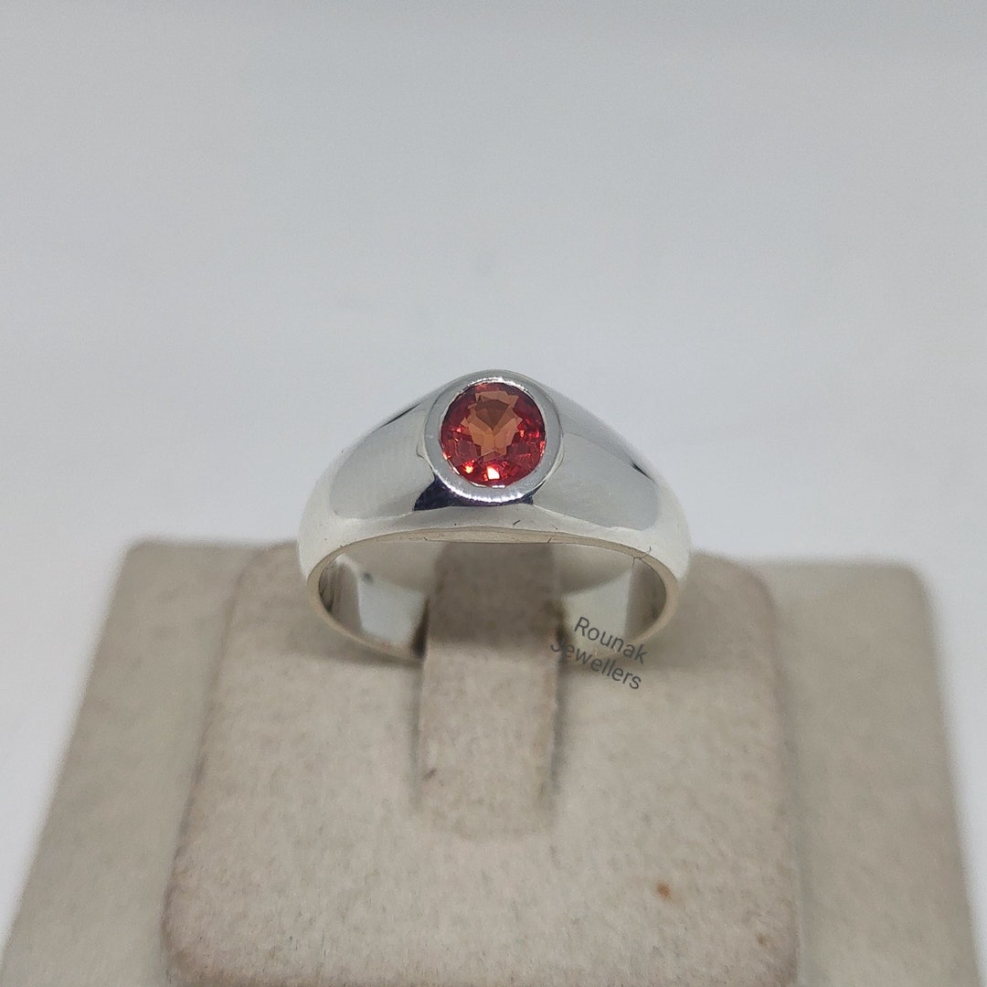 Red Sapphire Ring: 925 Sterling Silver Solitaire Birthstone Ring - Etsy