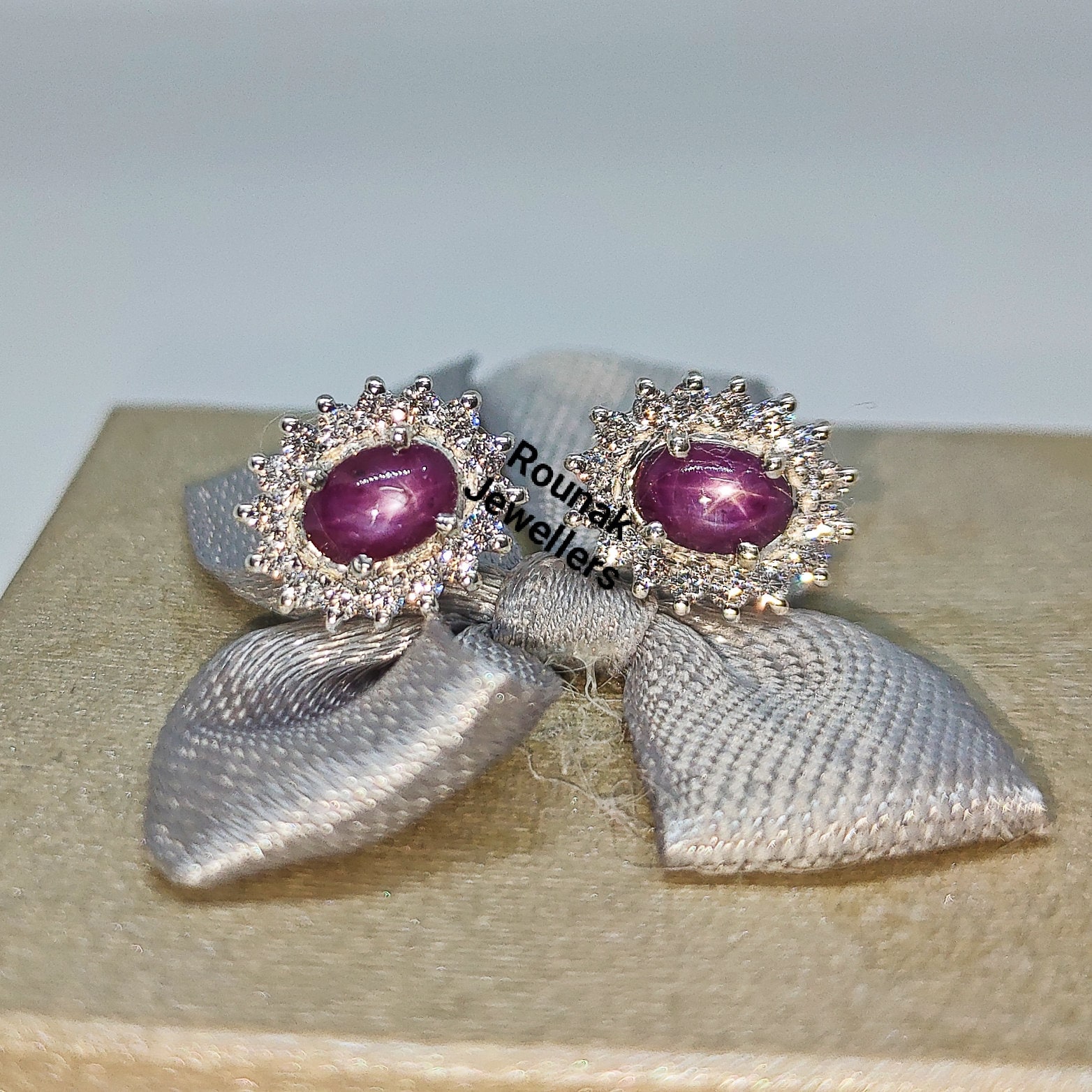 Natural Star Ruby Stud Earrings Dainty Zirconia Earrings | Etsy