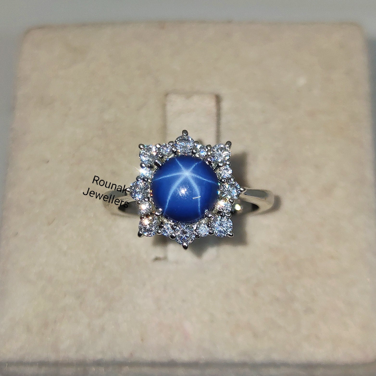 Vintage Blue Star Sapphire Ring Lindy Star Sapphire Ring 925 - Etsy