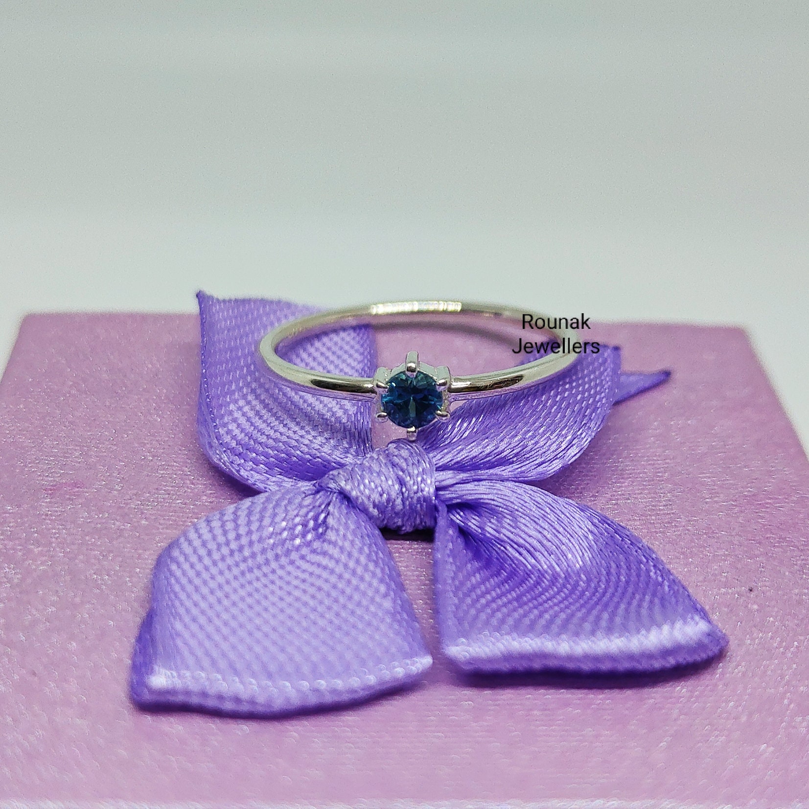 Dainty Blue Sapphire Ring Tiny Minimalist Ring 925 Sterling - Etsy