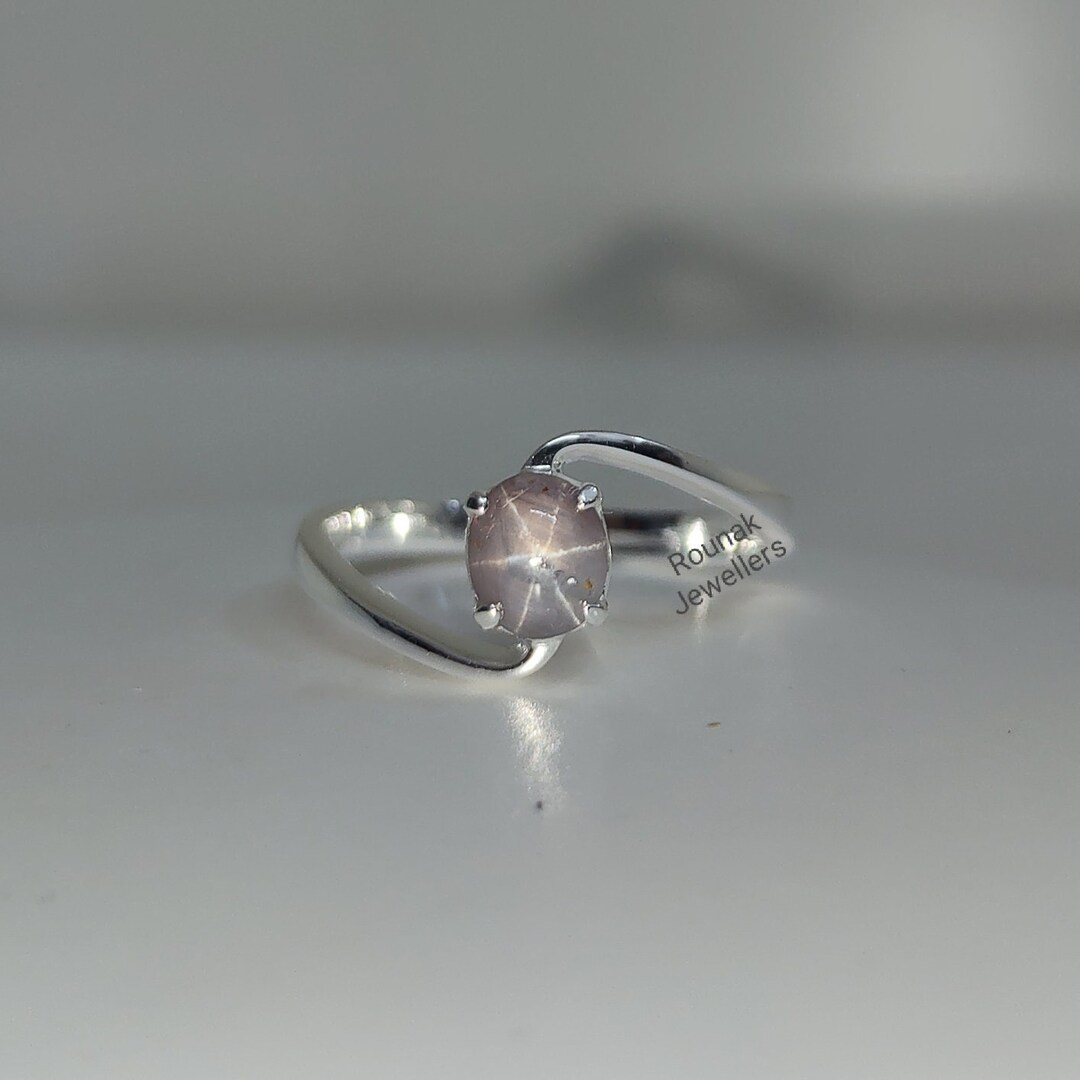 Genuine White Star Sapphire Ring Minimalist Jewelry 925 - Etsy