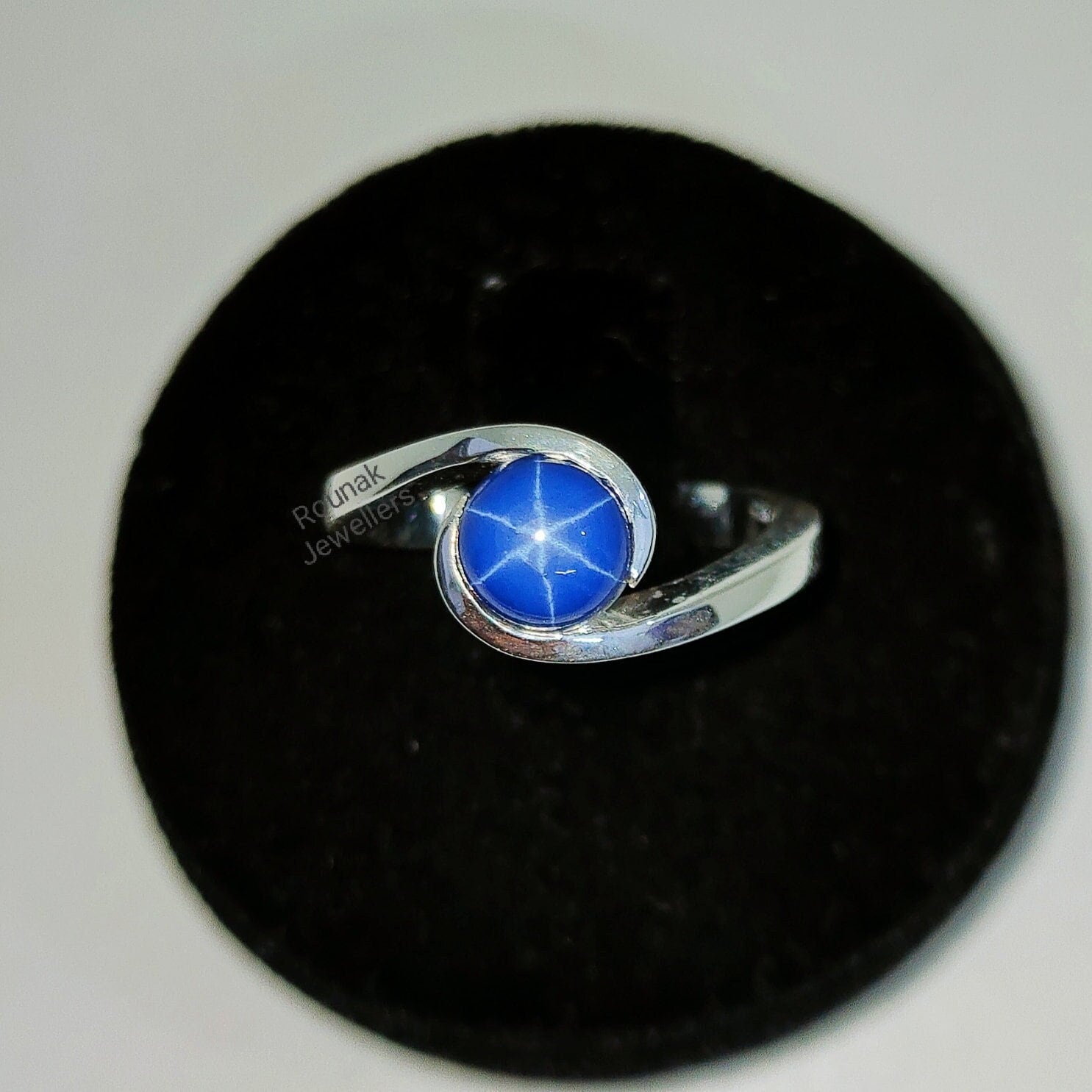 Blue Star Sapphire Ring Blue Star Promise Ring 925 Sterling - Etsy