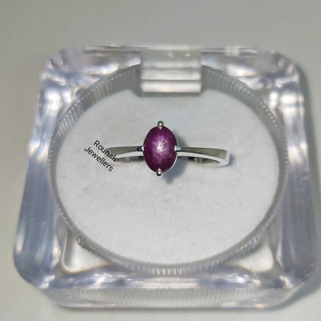 Star Ruby Engagement Ring, Handmade Jewelry Ring, Sterling Silver 925 ...