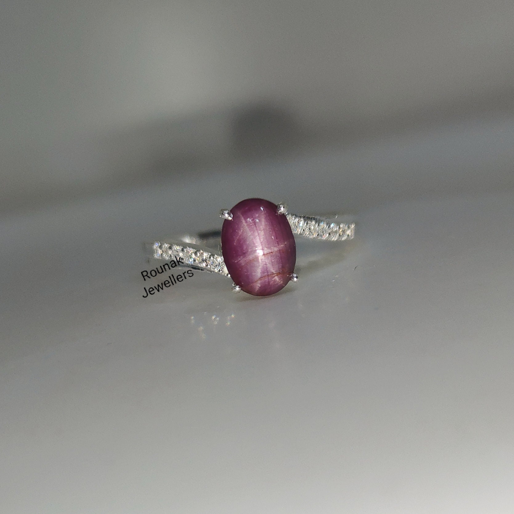 Genuine Star Ruby Ring Engagement Ring 925 Sterling Silver - Etsy