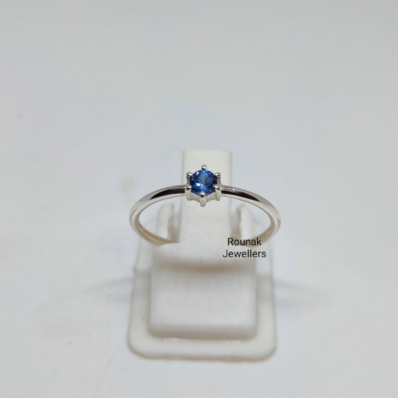 Dainty Blue Sapphire Ring Tiny Minimalist Ring 925 Sterling - Etsy