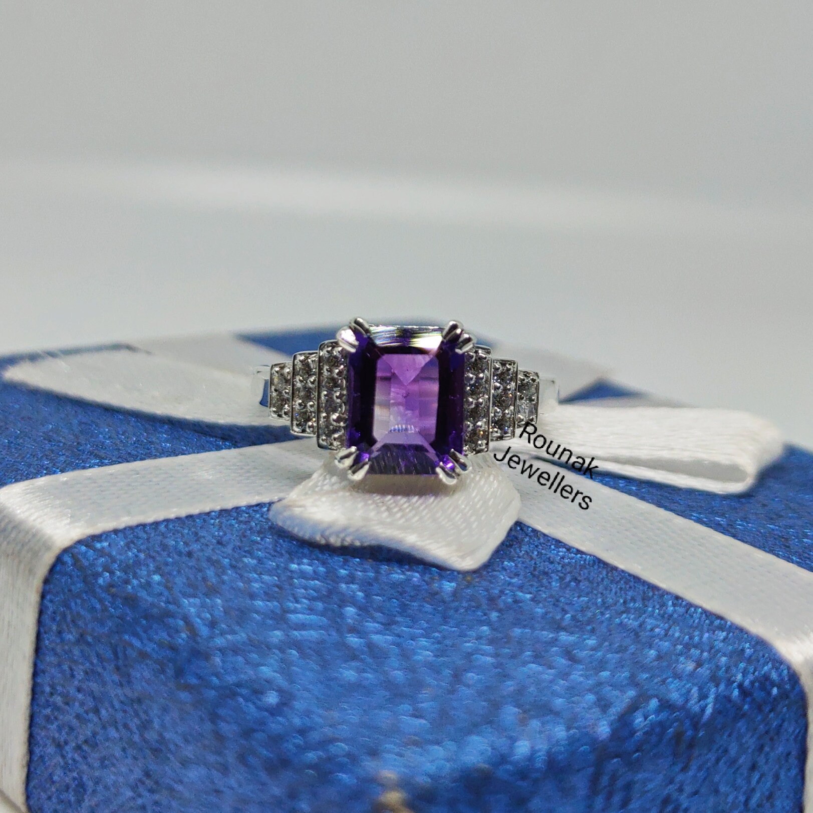 Purple Amethyst Ring Natural Amethyst Ring 925 Sterling | Etsy