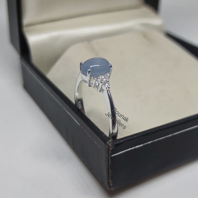 White Star Sapphire Ring Engagement Ring 925 Sterling - Etsy