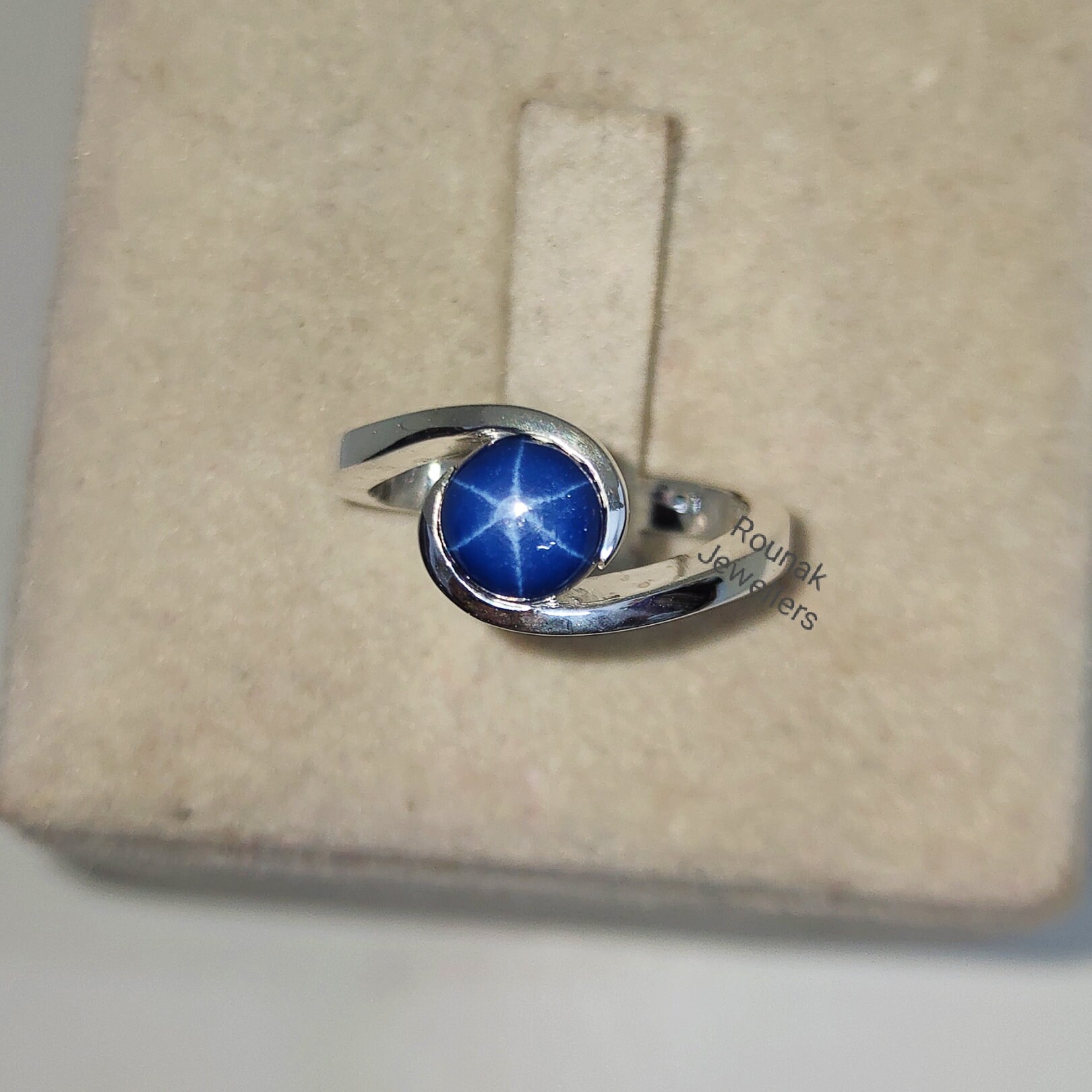 Blue Star Sapphire Ring Blue Star Promise Ring 925 Sterling - Etsy