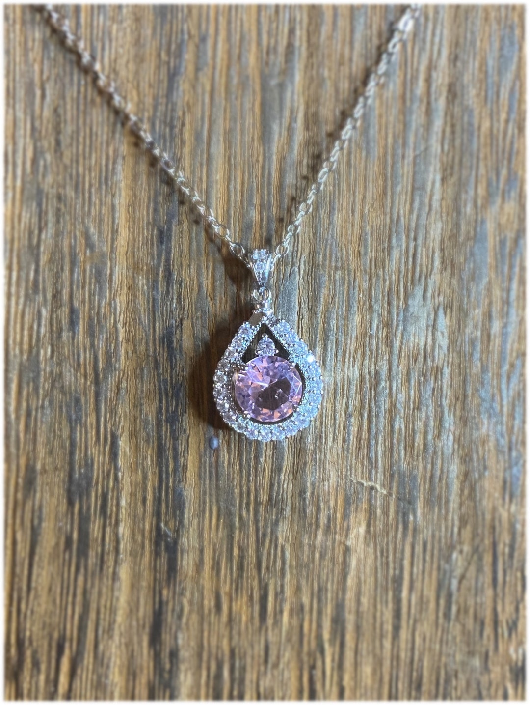 Pink Diamond Necklace - Etsy