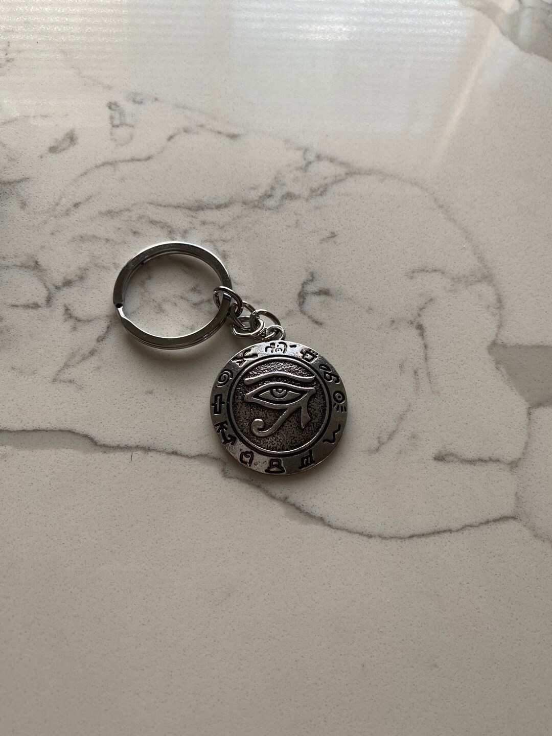 Silver Tinted Eye of Ra Keychain - Etsy
