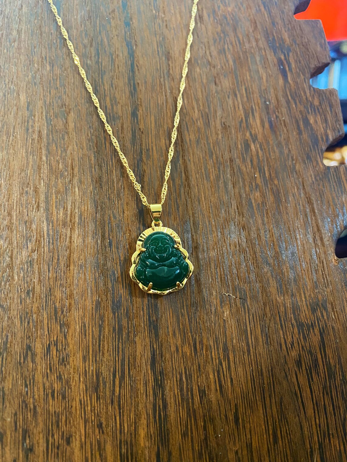 Gold Jade Buddha Necklace - Etsy