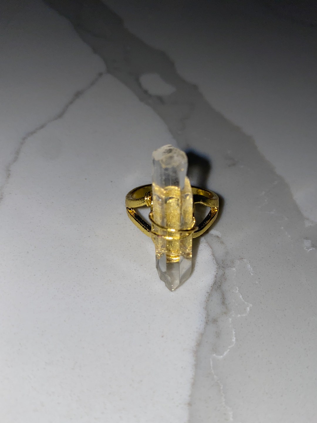 Resizable Quartz Ring ( Gold ) - Etsy