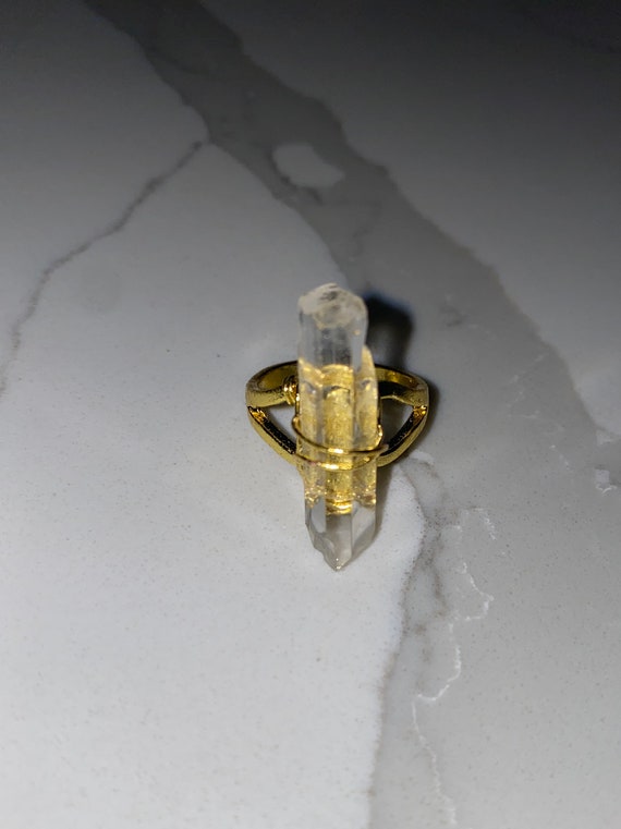 Resizable Quartz Ring Gold | Etsy