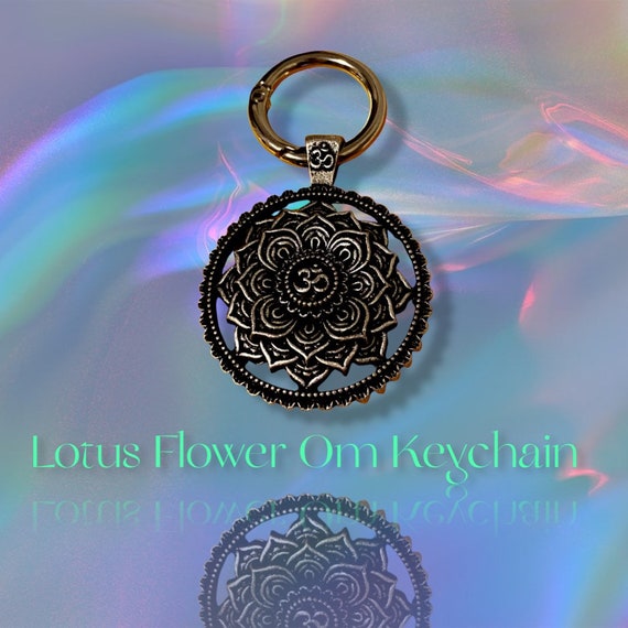 Lotus Flower OM Keychain - Etsy