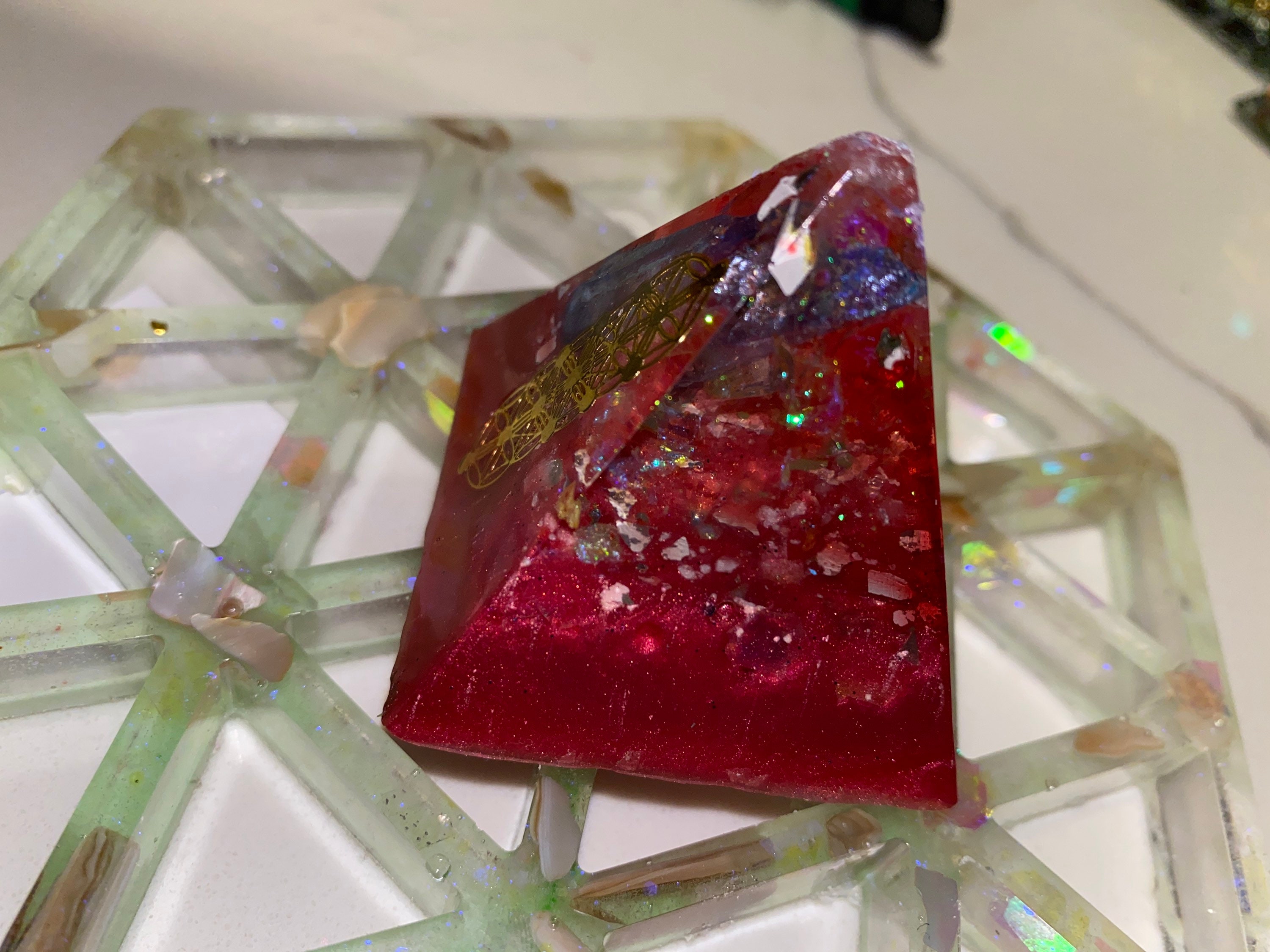 Ruby Red Orgonite Pyramid - Etsy
