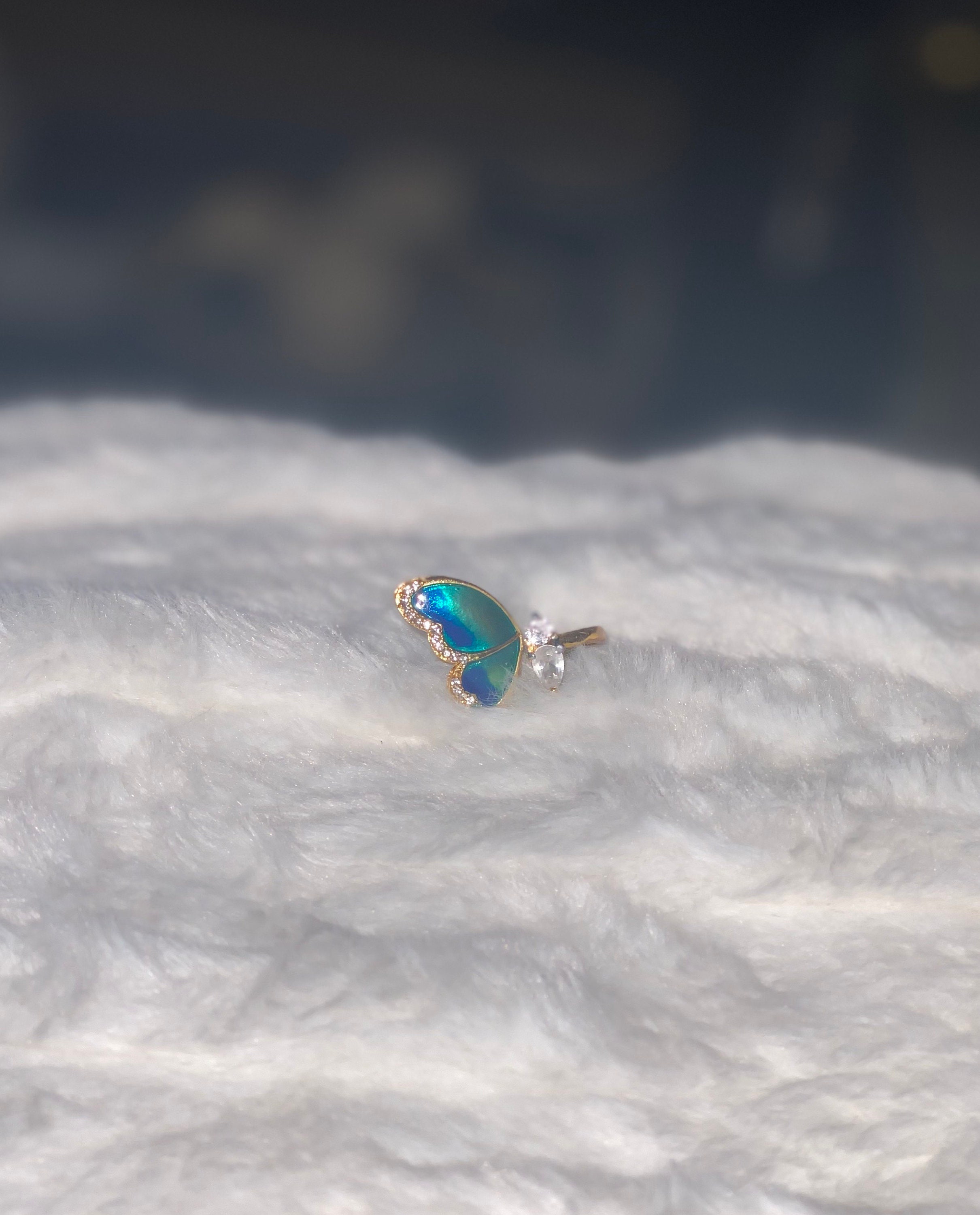 Resizable Diamond Butterfly Ring | Etsy