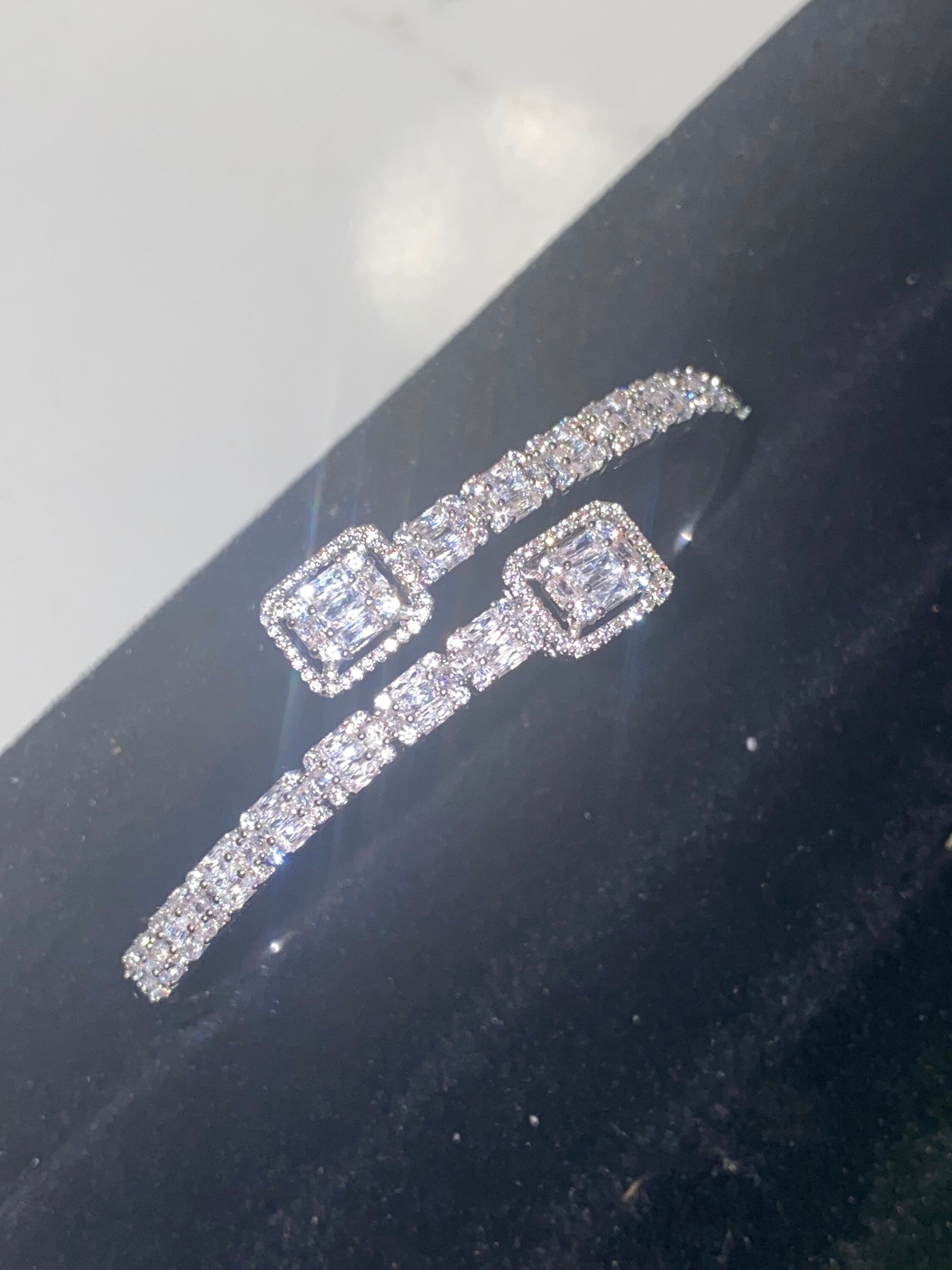 Diamond Cuff Bracelet - Etsy