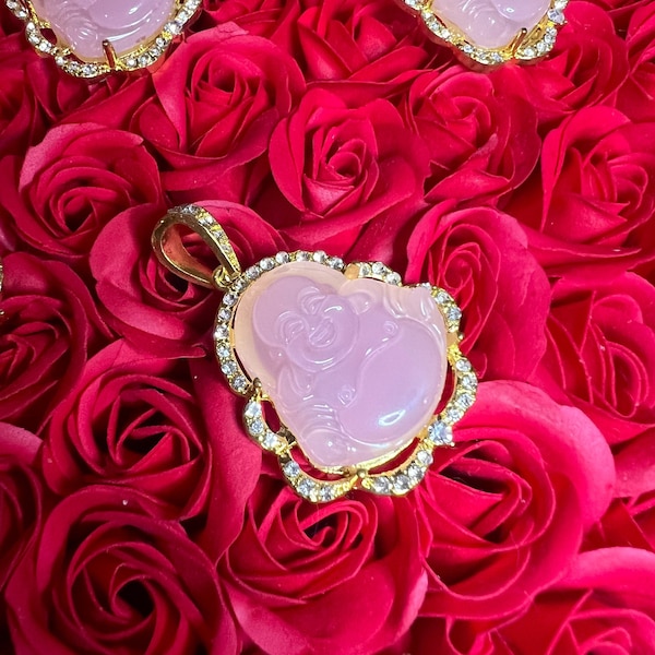 Buddha Rose Quartz Necklace - Etsy
