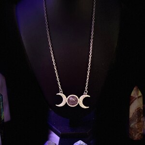 Triple Moon Amethyst Necklace - Etsy