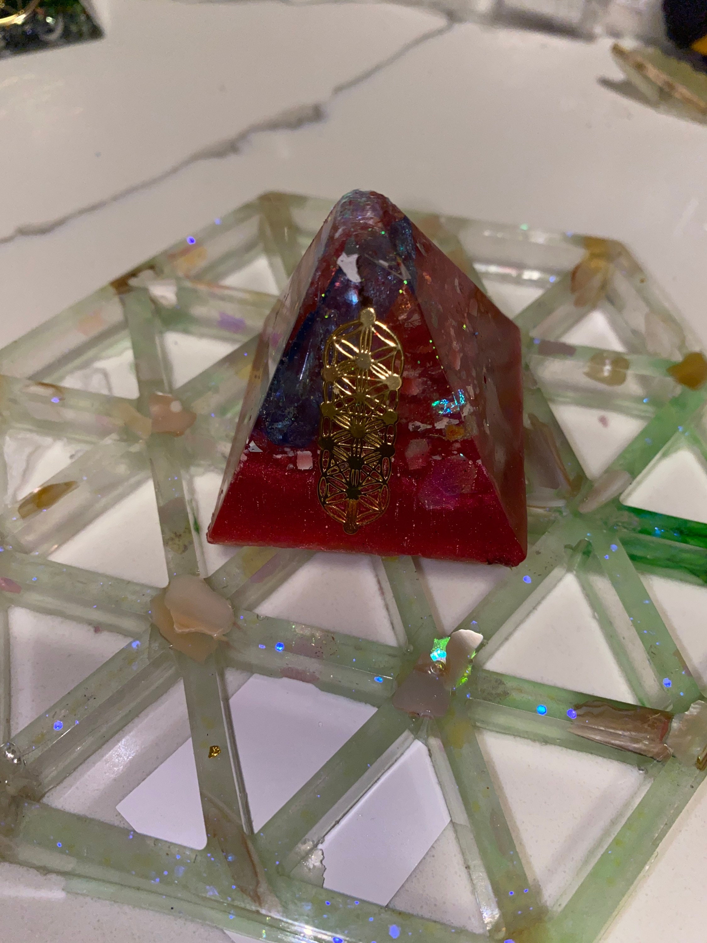 Ruby Red Orgonite Pyramid - Etsy